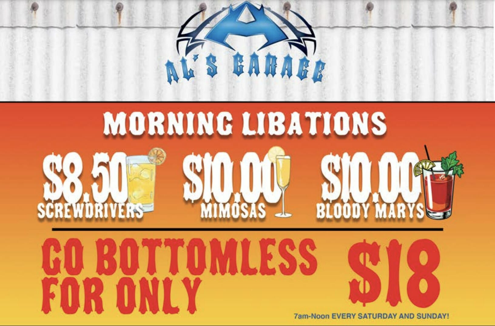 Menu – Al’s Garage